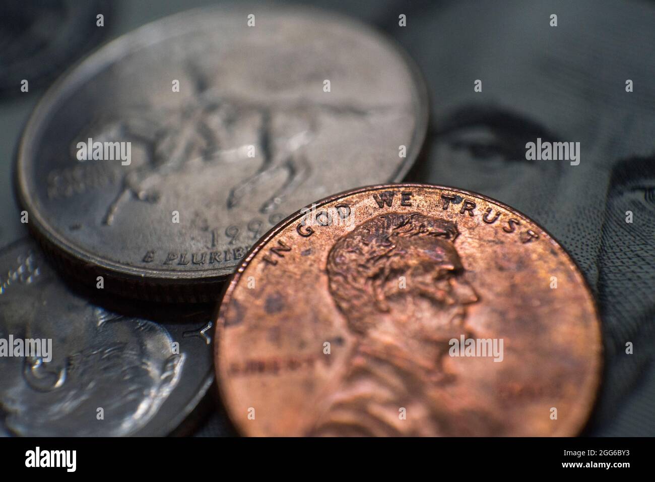 Penny american money currency close hi-res stock photography and images ...