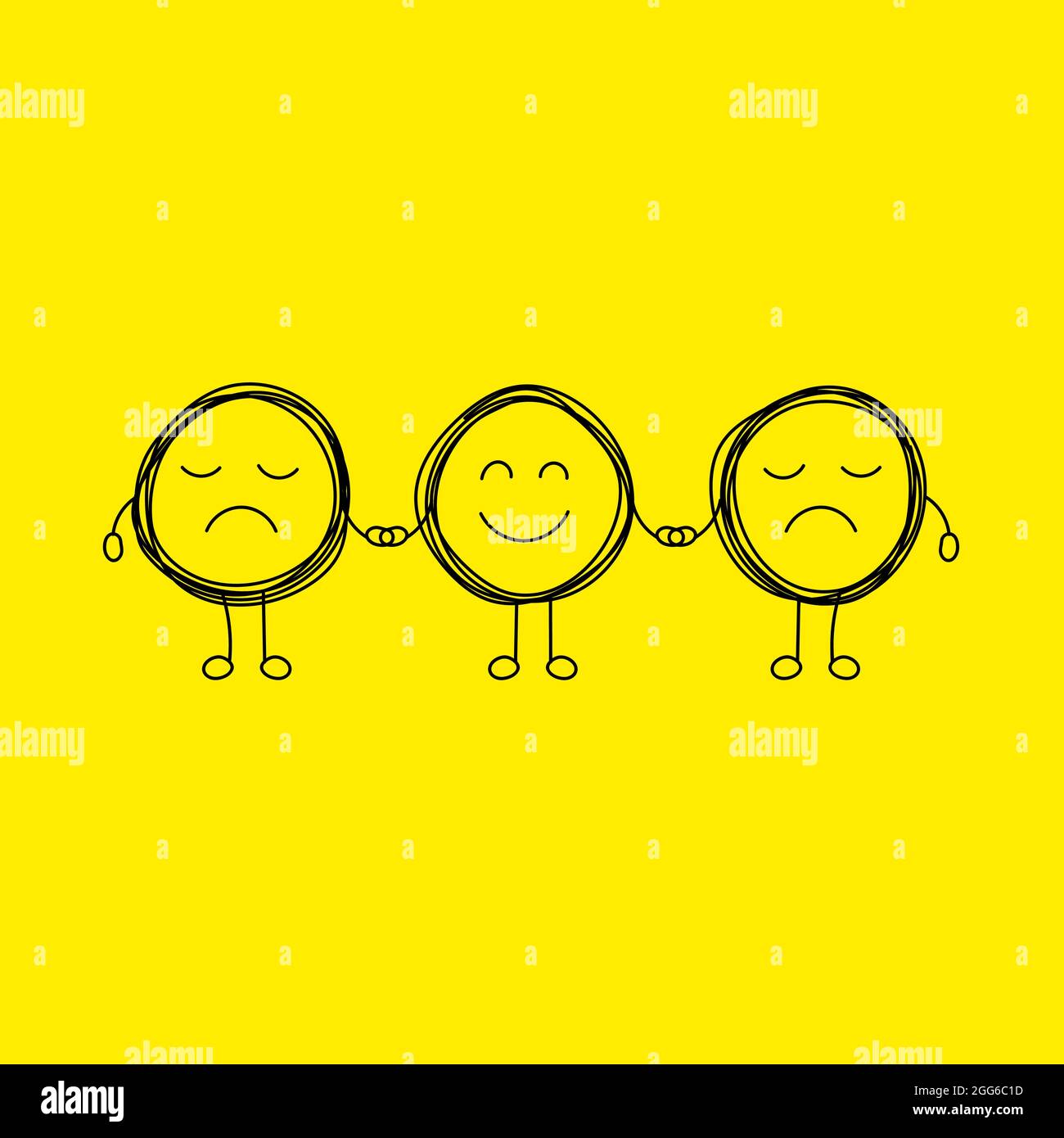 Coach logo. Psychotherapy icon. Happy and unhappy characters. Metaphor ...
