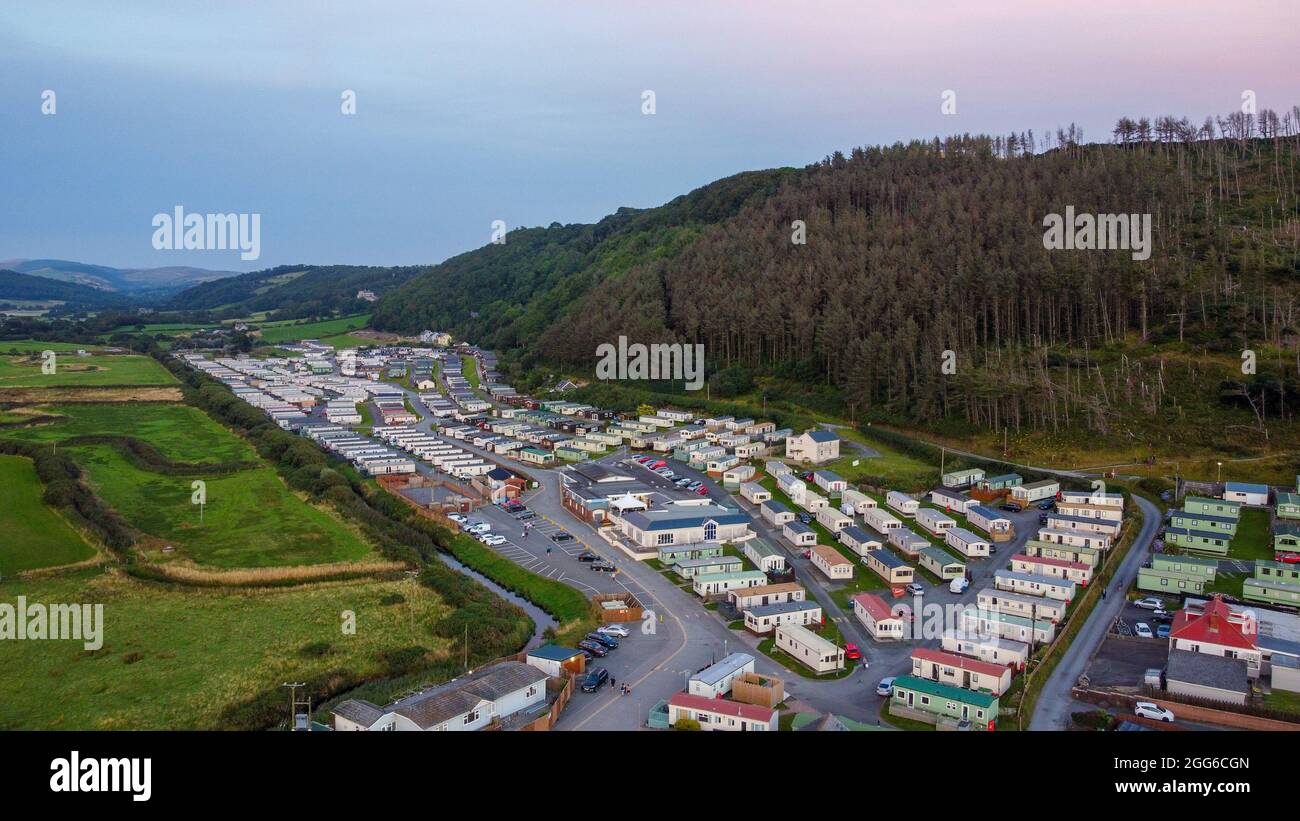 The beautiful Welsh coastal towns from the air via Drone footage Stock ...