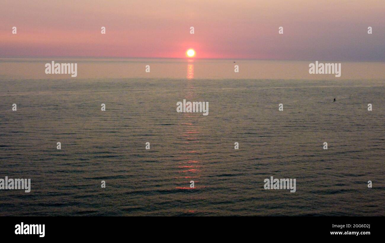 The beautiful sunset of the Welsh coast via Drone Stock Photo - Alamy