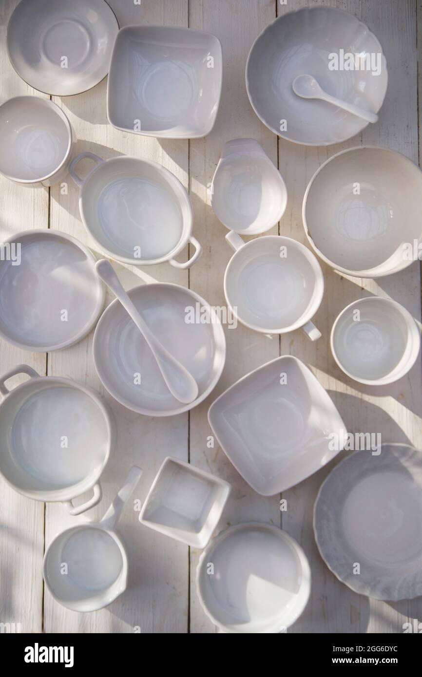 Series of small containers of various sizes for the kitchen Stock Photo ...