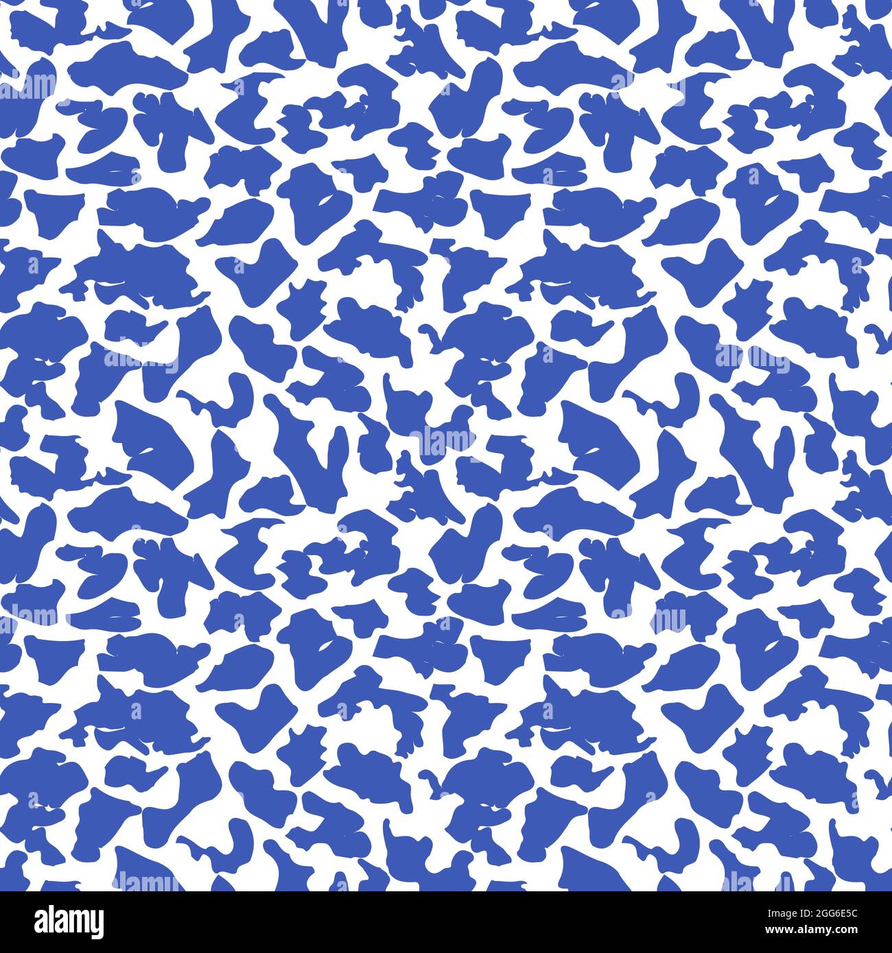 Abstract blue spots seamless pattern. Isolated on white background ...