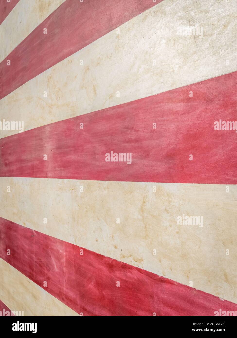 Forced perspective close-up abstract of faded and weathered American ...