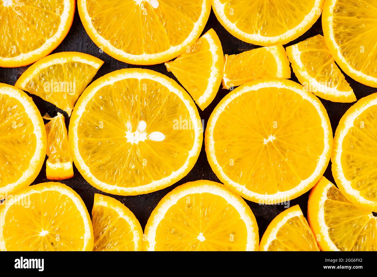 Orange slices background. Orange fruit pattern. Food background with ...