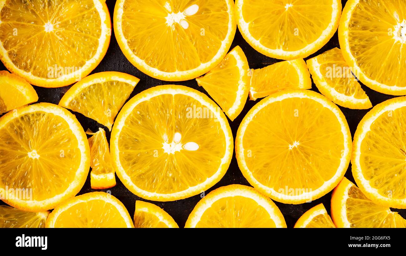 Orange slices background. Orange fruit pattern. Food background with ...