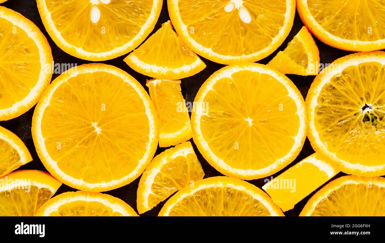 Orange slices background. Orange fruit pattern. Food background with ...