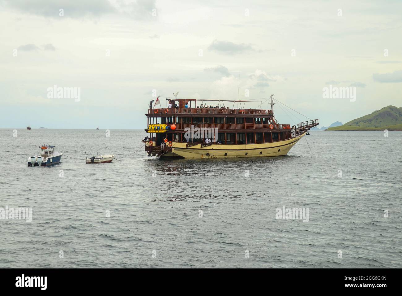 Labuan bajo with local ship , yacht and traditional small boat . Those ...