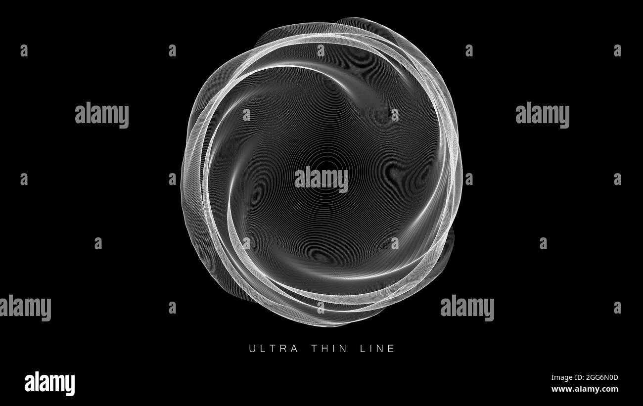 Distorted line spheres. Vector thin line glitch geometry Stock Vector ...