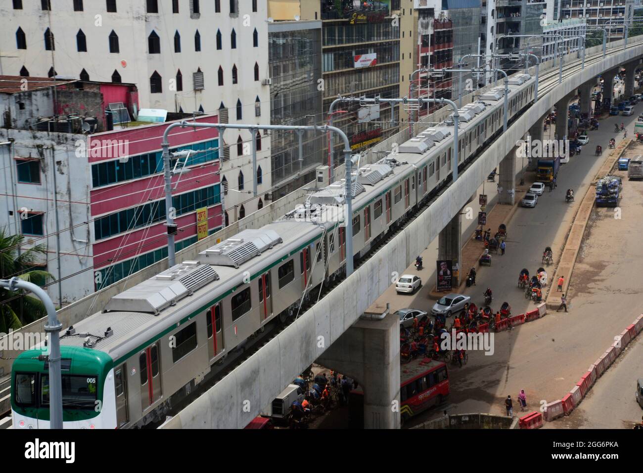 Bangladesh's first-ever metro rail train during its first formal trial ...