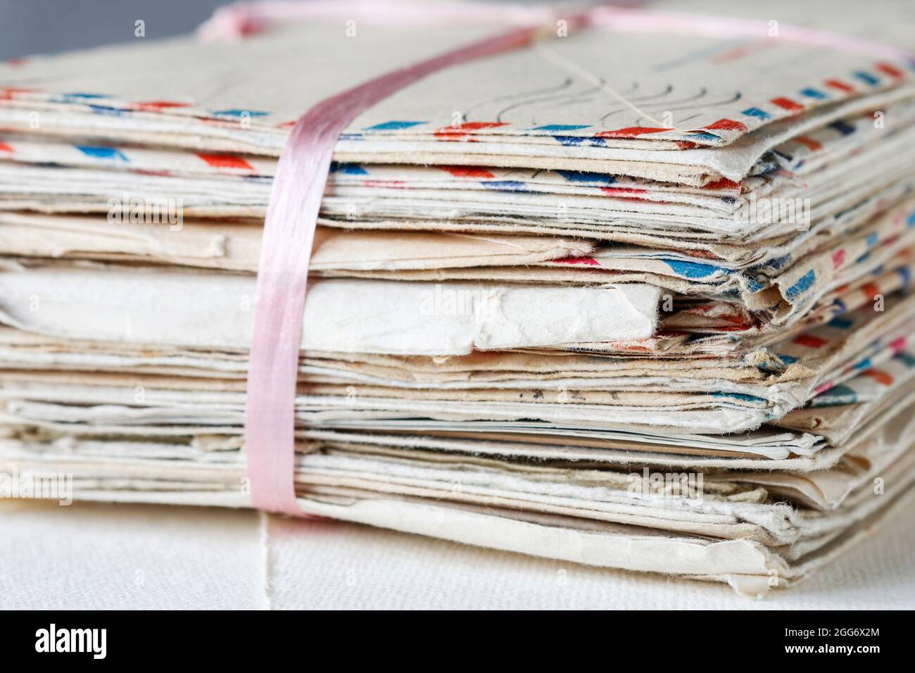 Stack of vintage letters. Retro style Stock Photo - Alamy