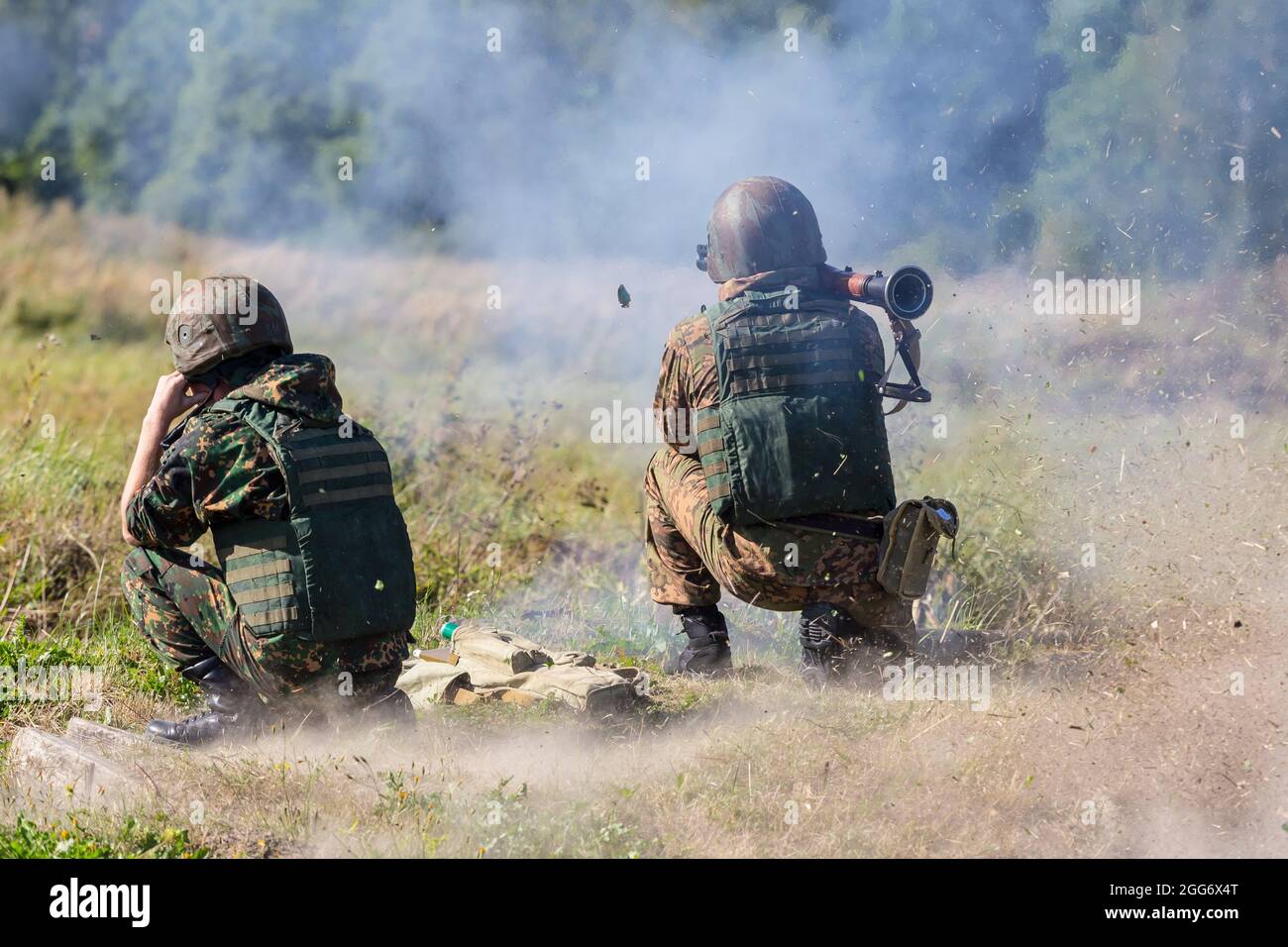 Ashukino, Russia. 24th Aug, 2018. A pair of RPG-7 grenade launchers ...