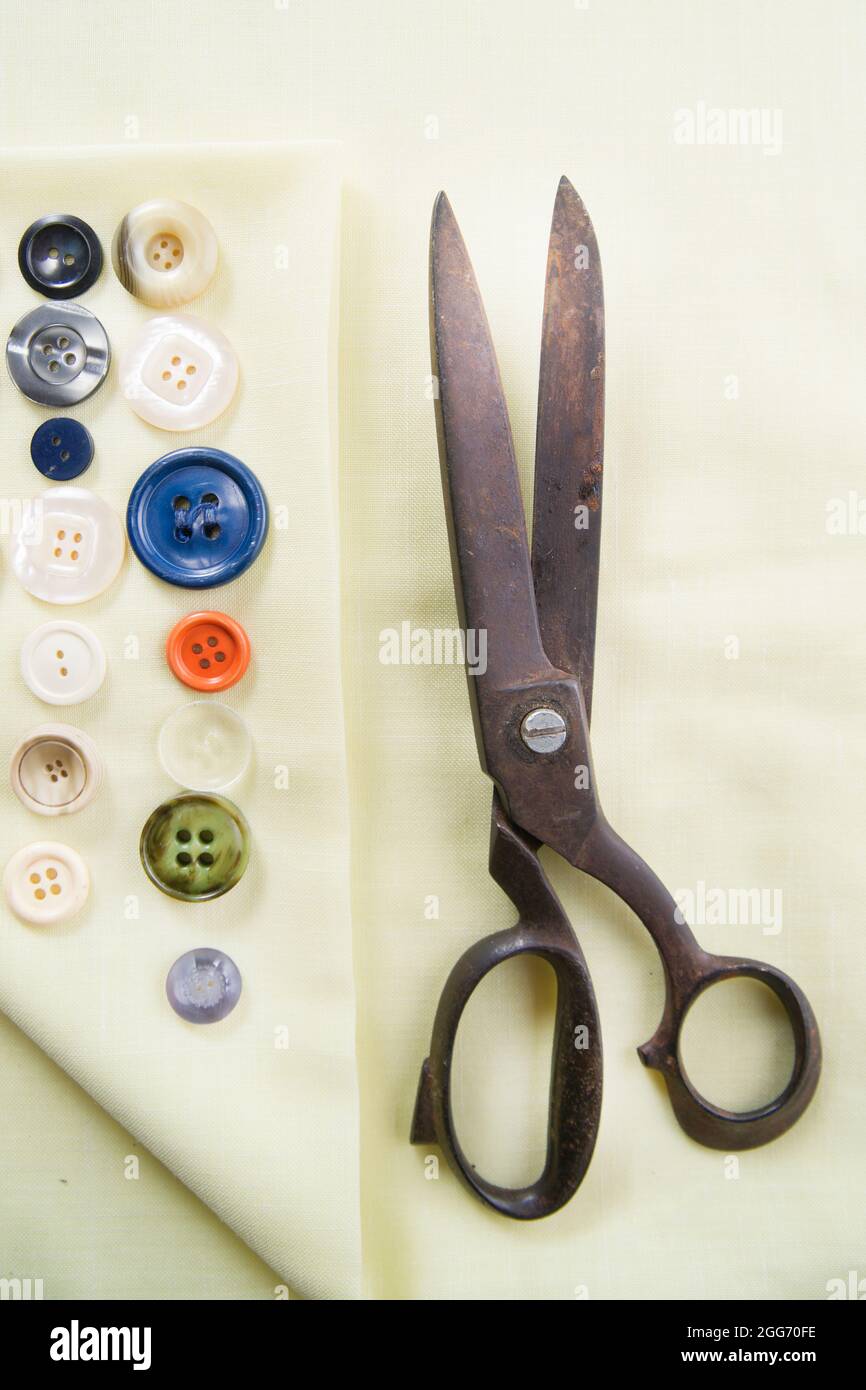 Basic elements and essential to the profession of the tailor Stock ...