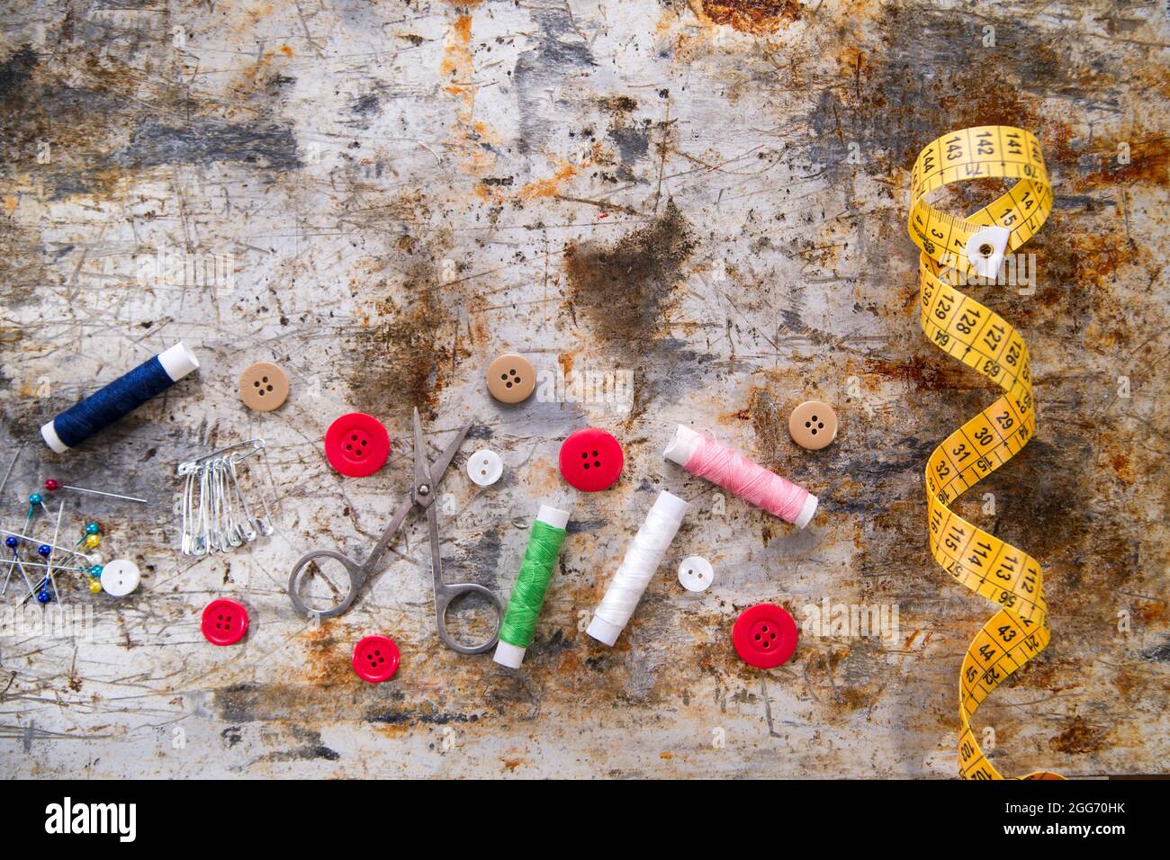 Basic facts and essential to the profession of the tailor Stock Photo ...