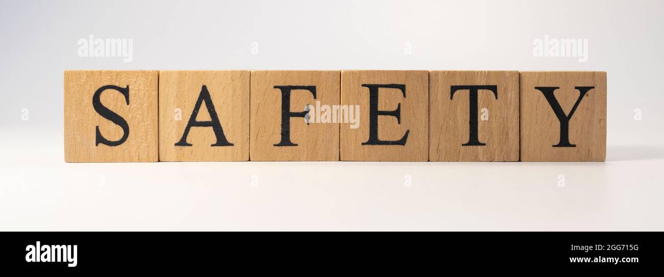 The word safety was created from wooden cubes. service and business ...