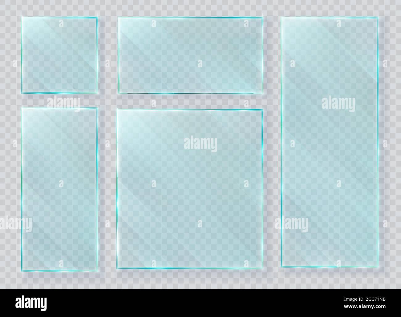 Glass plates set, shiny realistic glass banners collection Stock Vector ...