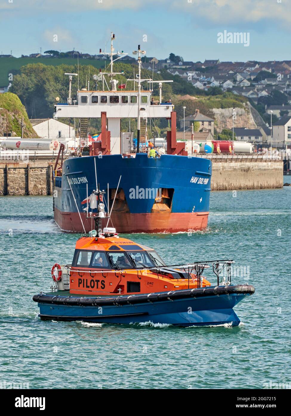 General cargo ship HAV Dolphin leaves port in the Cattewater and heads ...