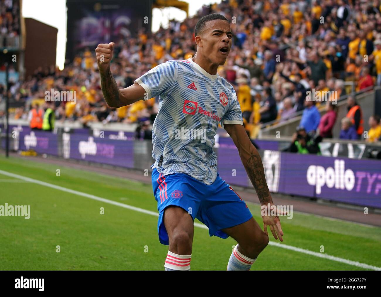Manchester United's Mason Greenwood celebrates scoring their side's ...