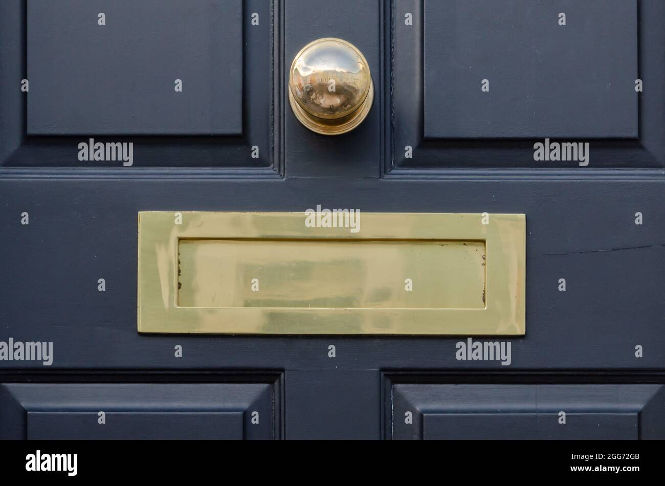 Old letterbox in the door, traditional way of delivering letters to the ...