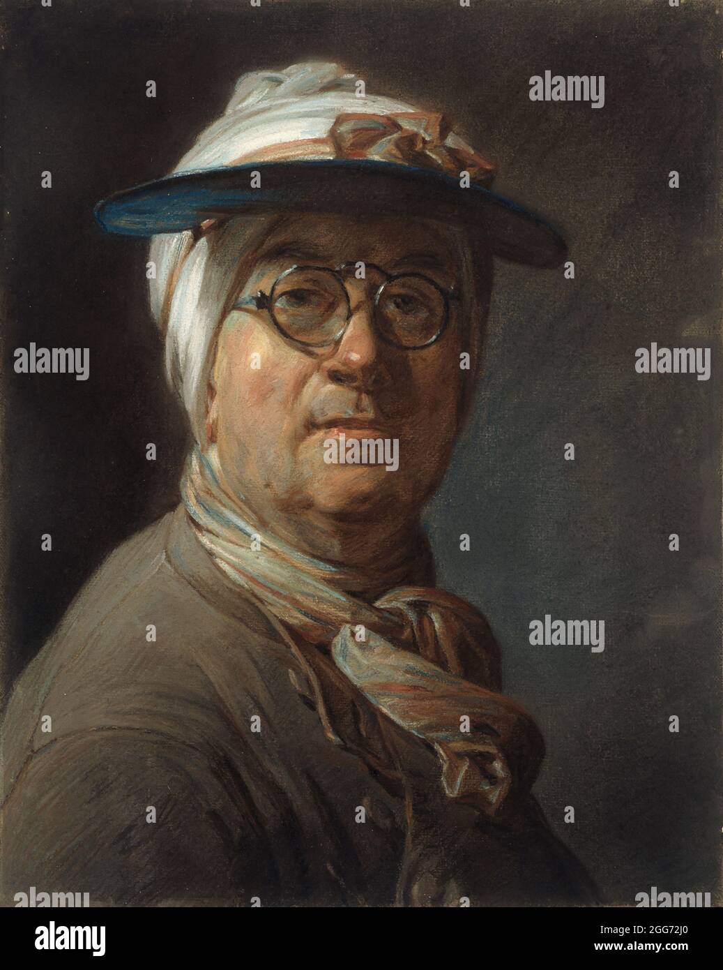 Self-Portrait with a Visor c. 1776 by Jean-Siméon Chardin Stock Photo ...