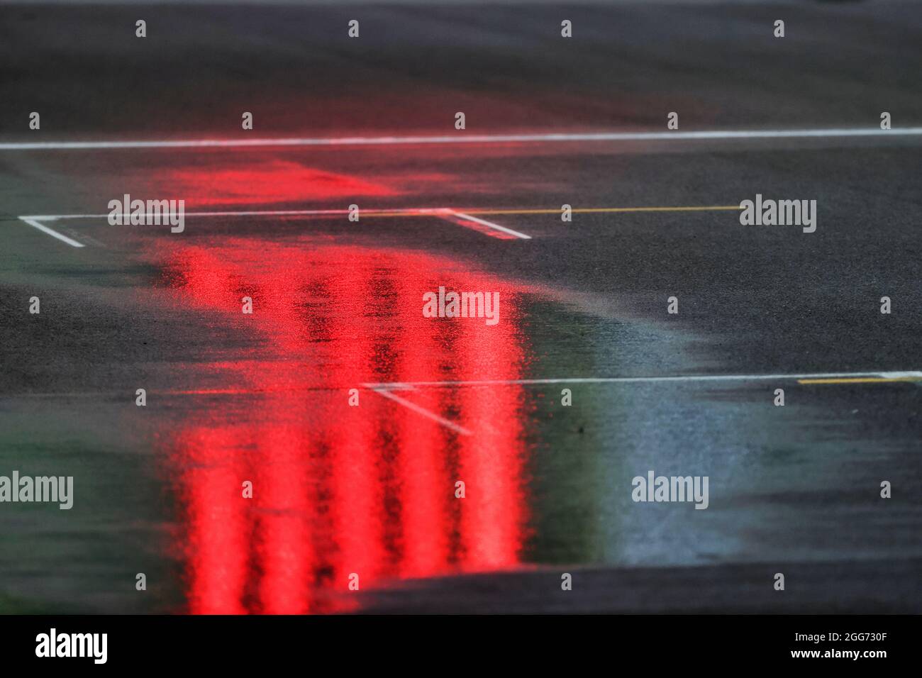 Circuit atmosphere - red lights reflected on the circuit. 29.08.2021 ...