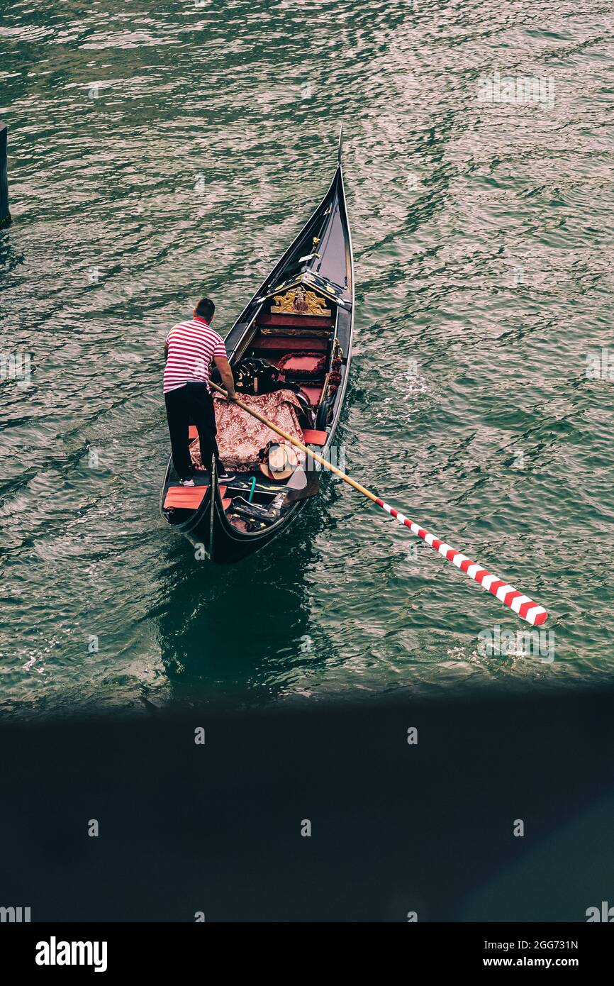 A top view of a sailor in Venice floating into water Stock Photo - Alamy