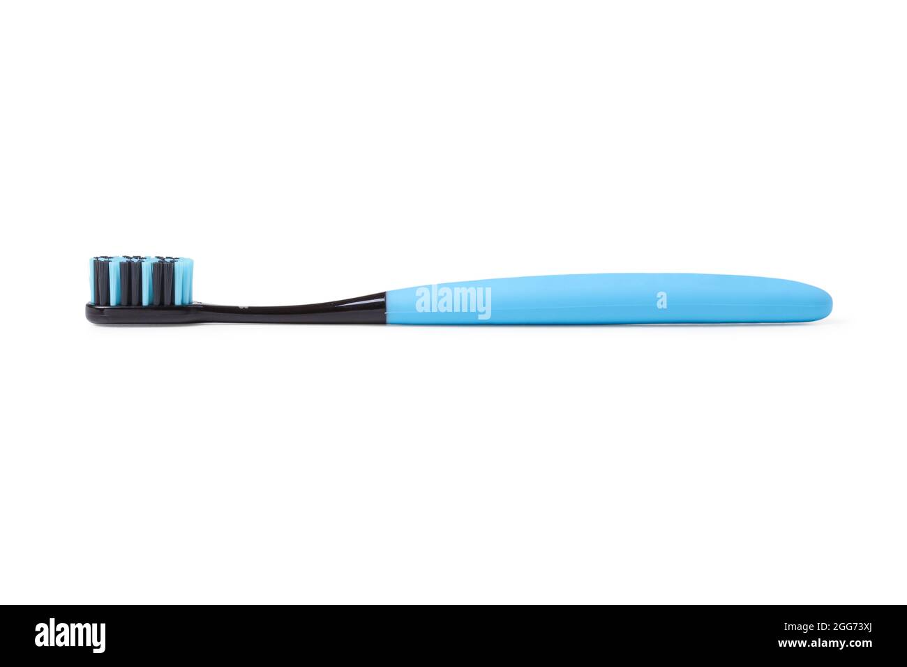 Blue toothbrush close up isolated on white background Stock Photo - Alamy