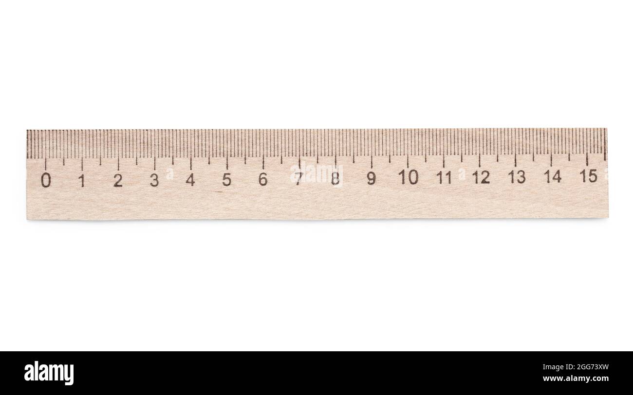 Wooden student ruler isolated on white background Stock Photo - Alamy