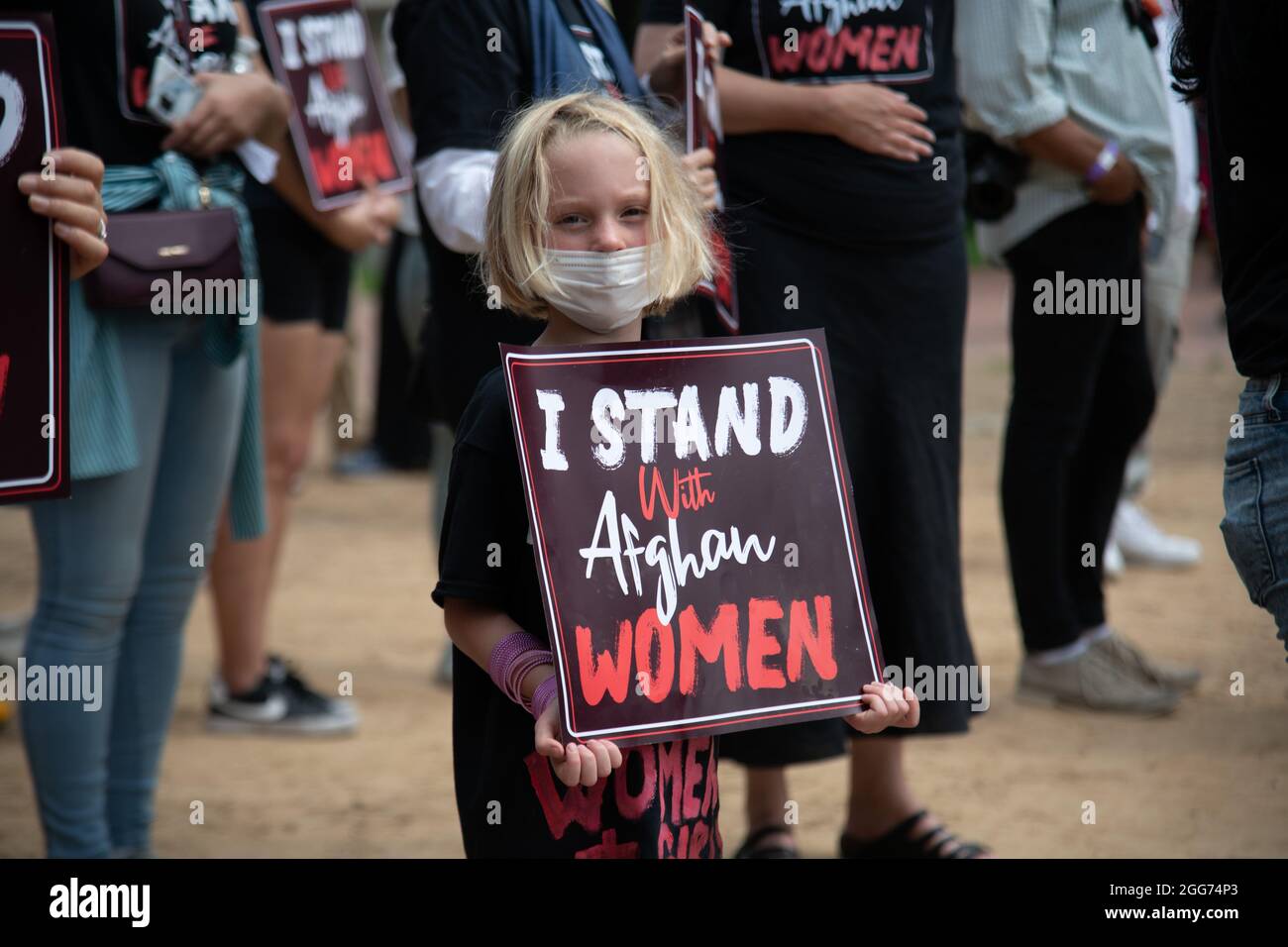 Protesters in Lafayette Square call for the protection and evacuation ...