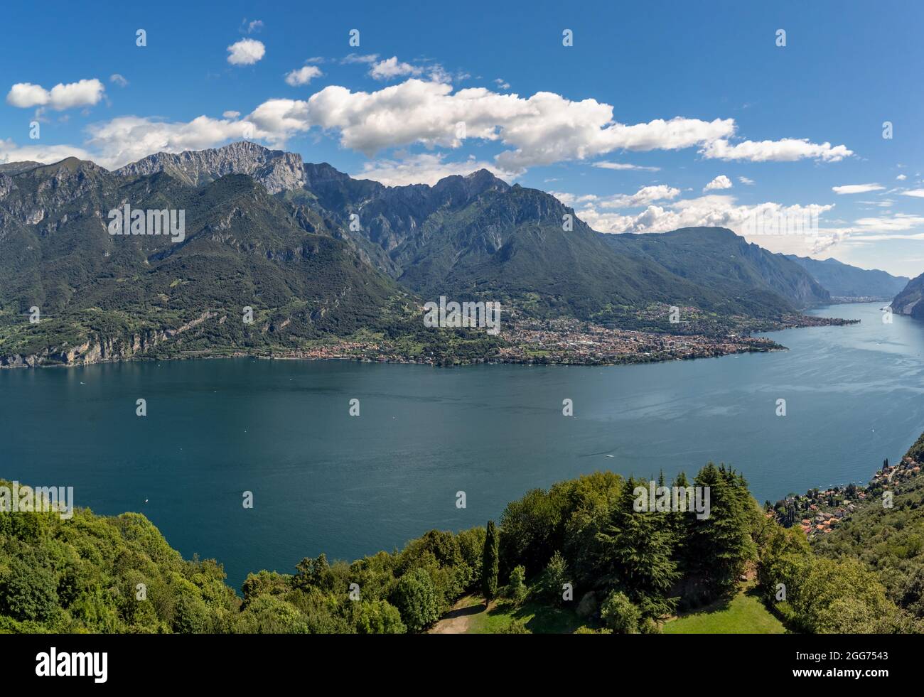 High Angle View of Lake Como Towards Lierna and Mandello from Bellagio ...