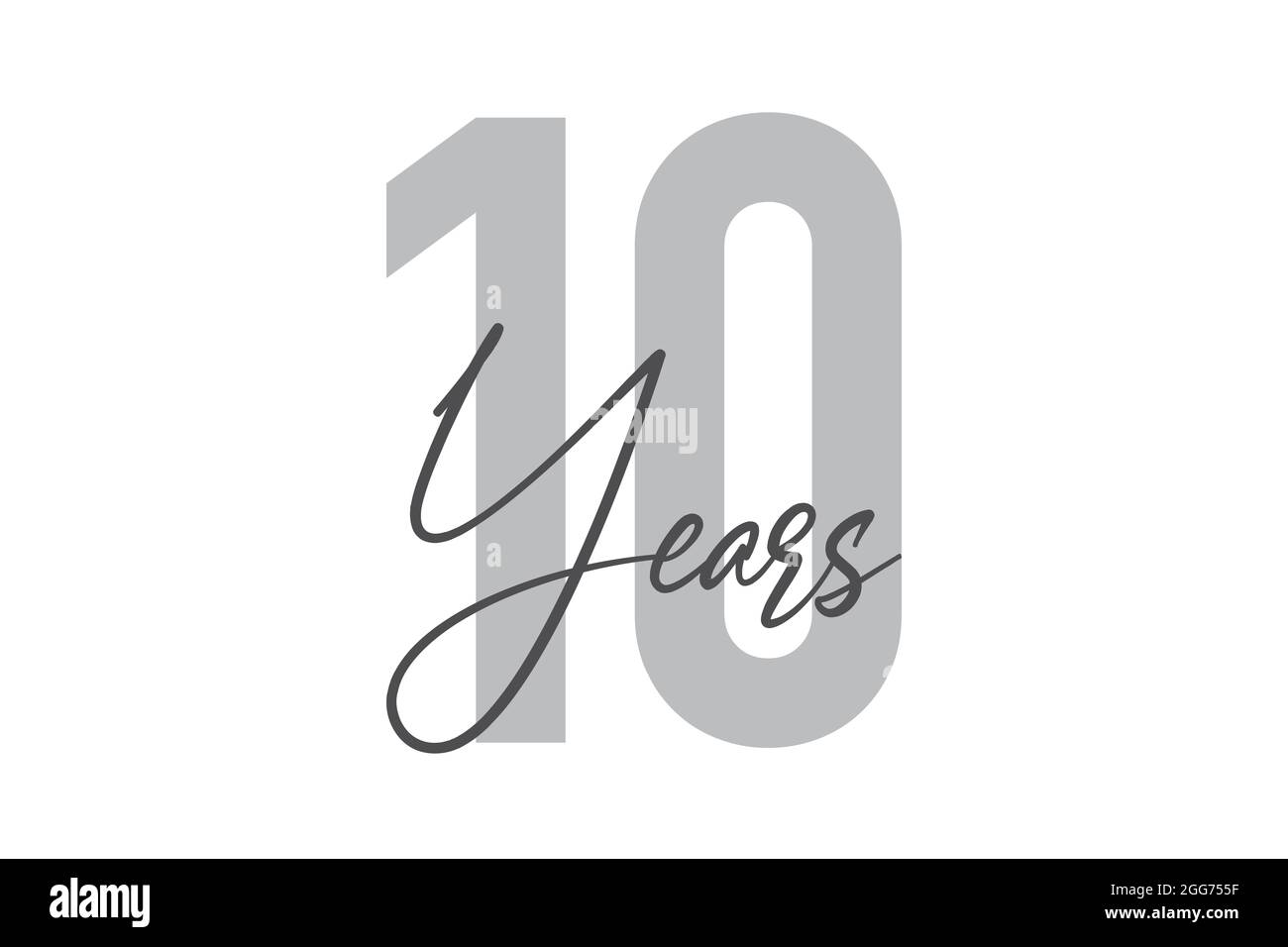 Modern, simple, minimal typographic design of a saying "10 Years" in ...