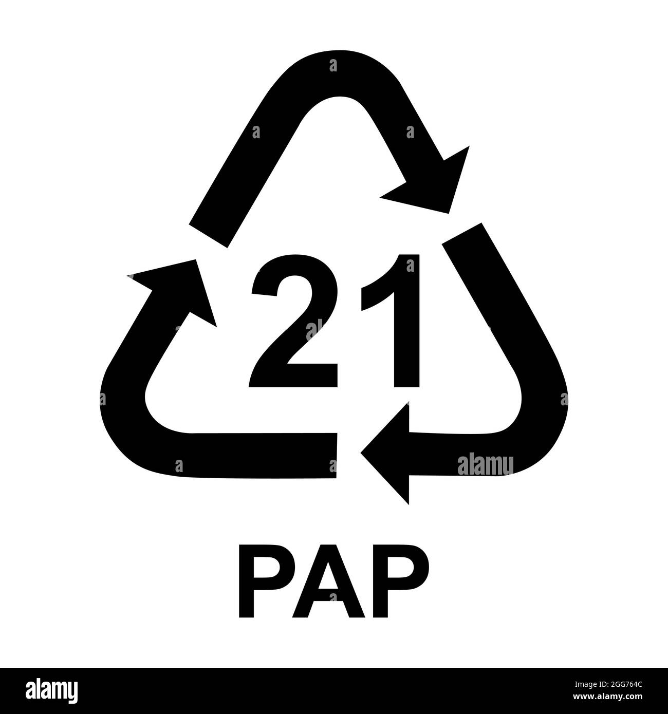 Paper symbol, ecology recycling sign isolated on white background ...