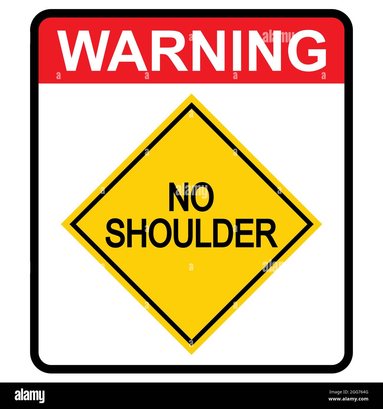 No shoulder Road danger car icon, traffic street caution sign, roadsign ...