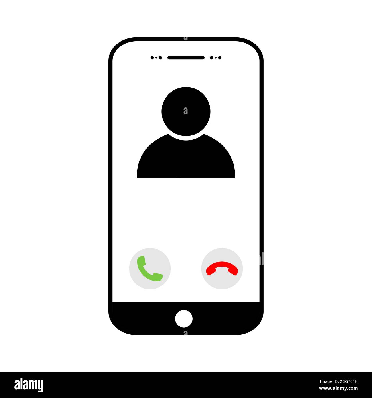 User call icon, incomimg phone, mockup digital mobile, flat design ...