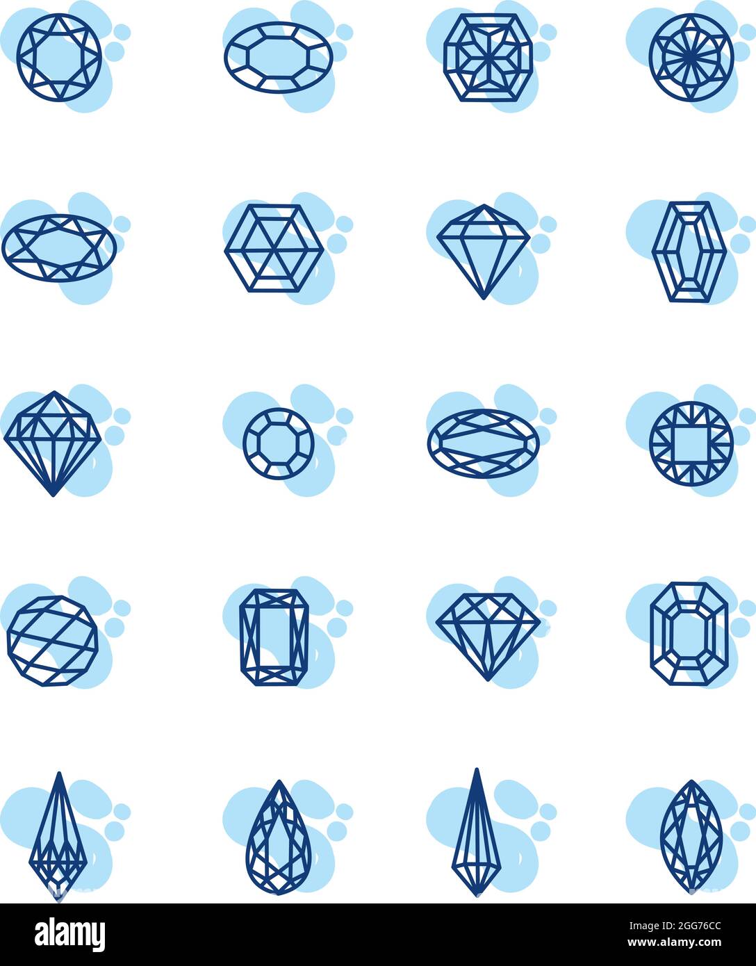 Blue stones, icon illustration, vector on white background Stock Vector ...