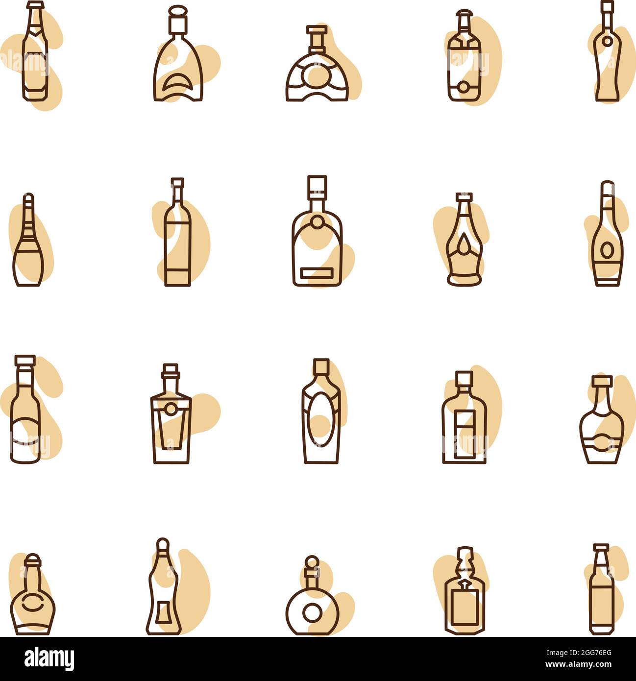 Alcoholic drinks, icon illustration, vector on white background Stock ...
