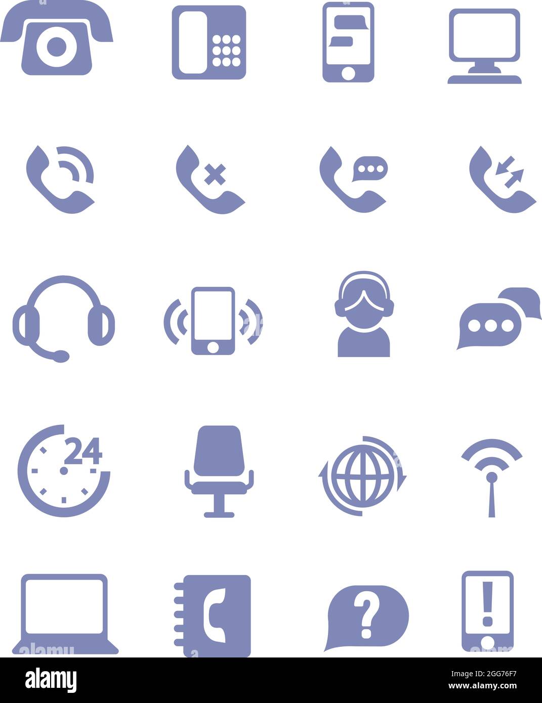 Call center, icon illustration, vector on white background Stock Vector ...