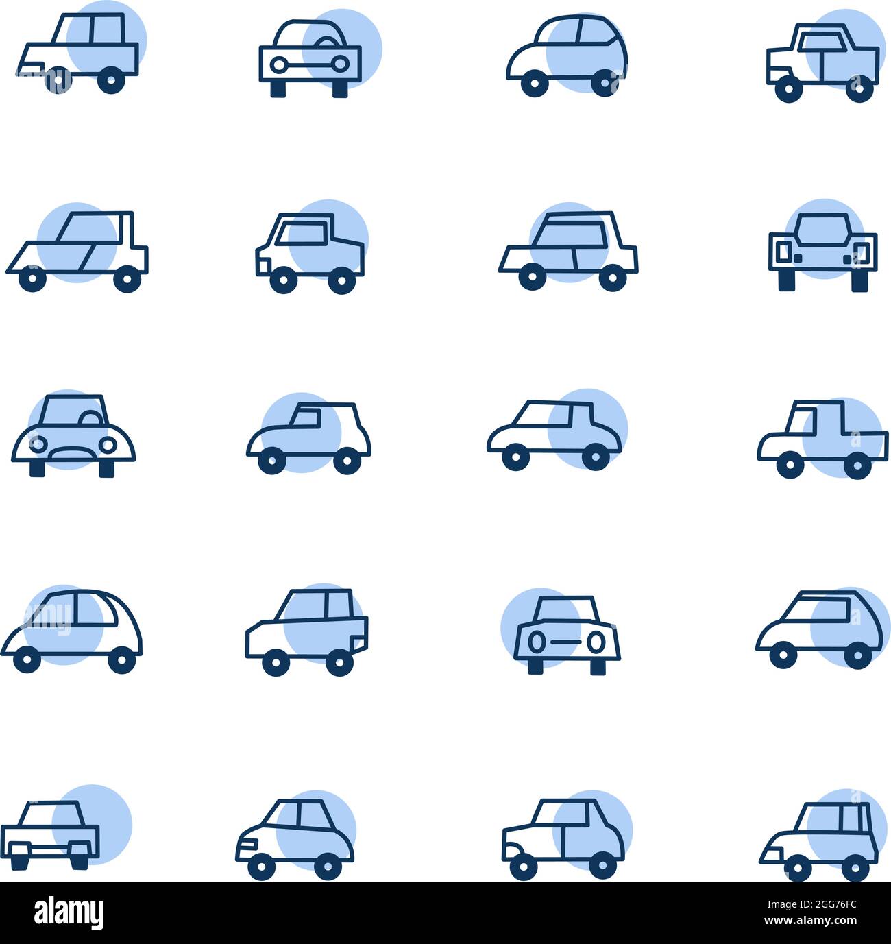 Blue cars, icon illustration, vector on white background Stock Vector ...