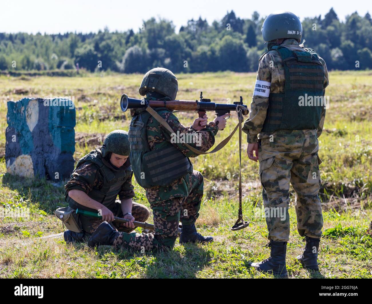 A pair of RPG-7 grenade launchers in position firing under the ...