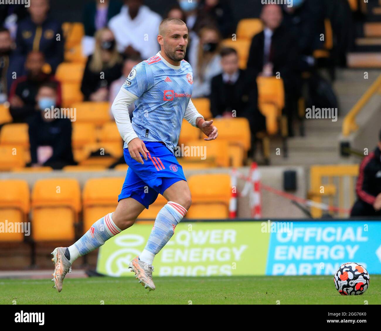Luke Shaw #23 of Manchester United runs with the ball Stock Photo - Alamy
