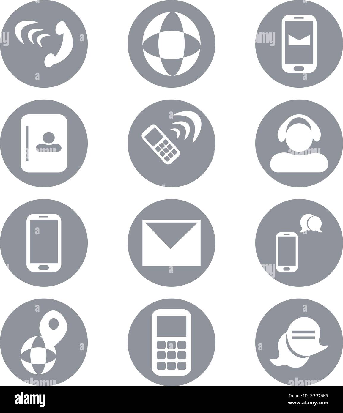 Digital contact, icon illustration, vector on white background Stock ...