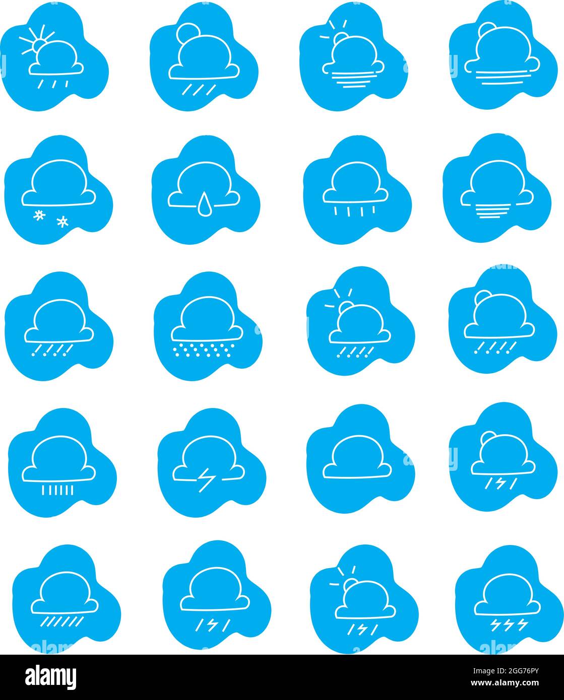 Climate change clouds, icon illustration, vector on white background ...