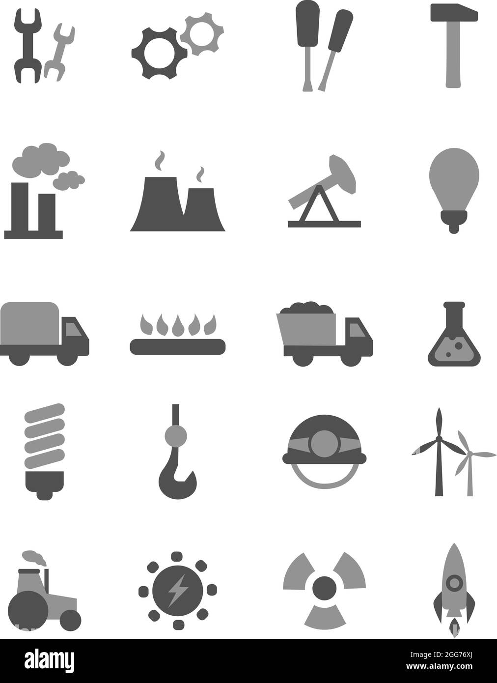 Big industry, icon illustration, vector on white background Stock ...