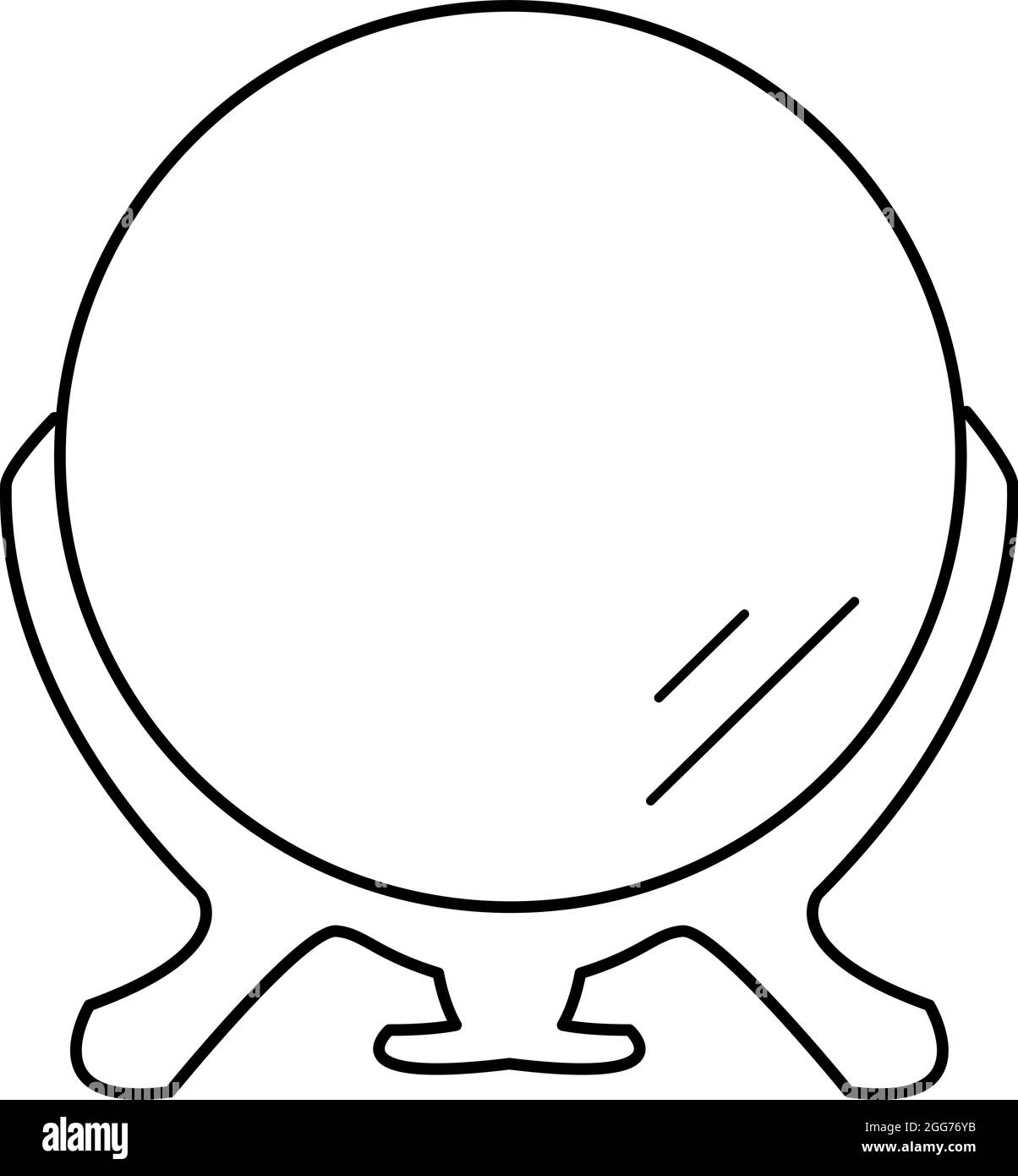 Simple round mirror, icon illustration, vector on white background ...