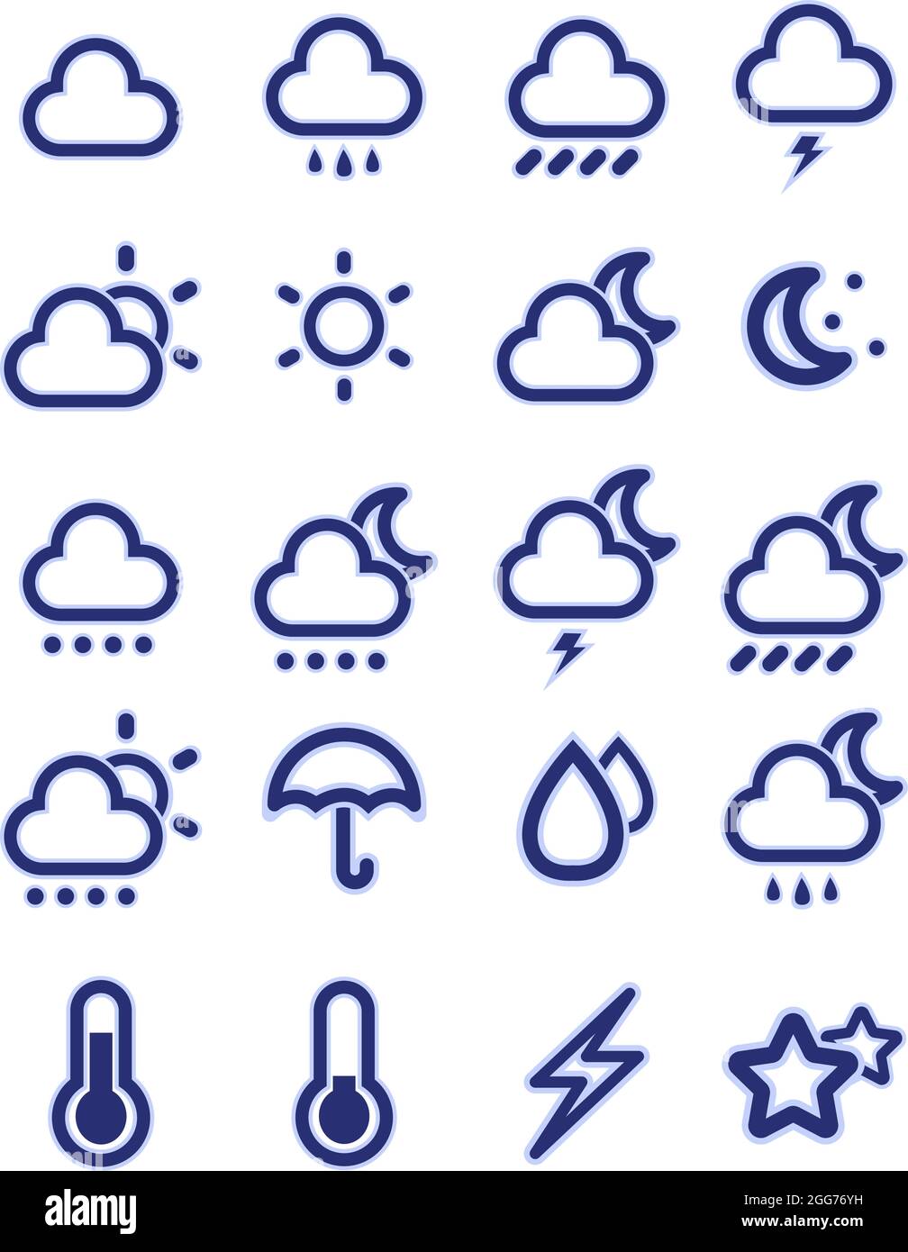 Weather forecast, icon illustration, vector on white background Stock ...