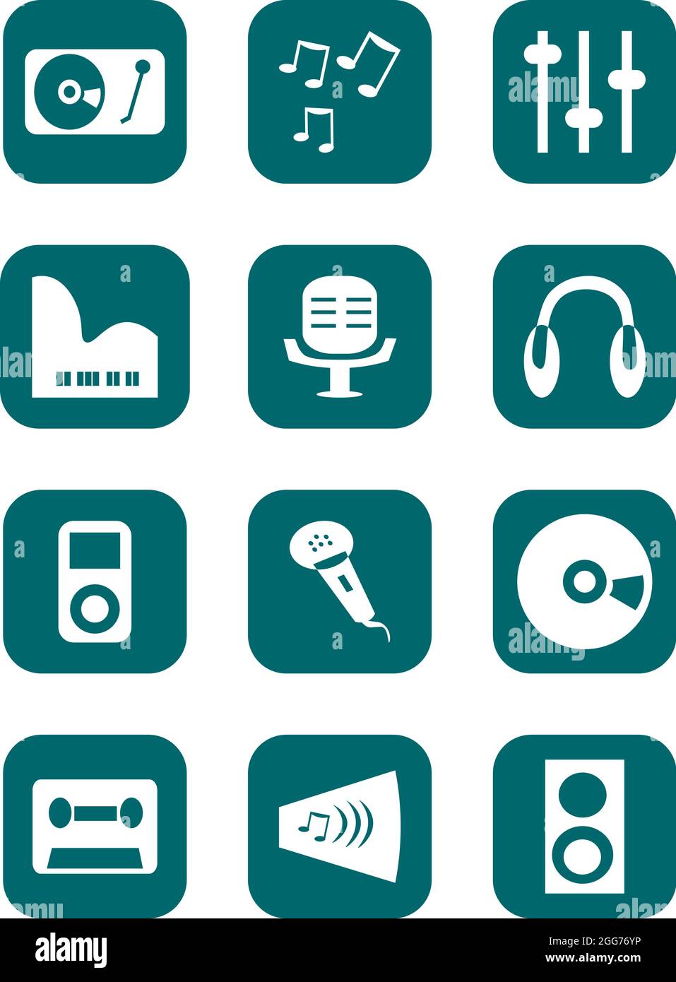 Making music, icon illustration, vector on white background Stock ...