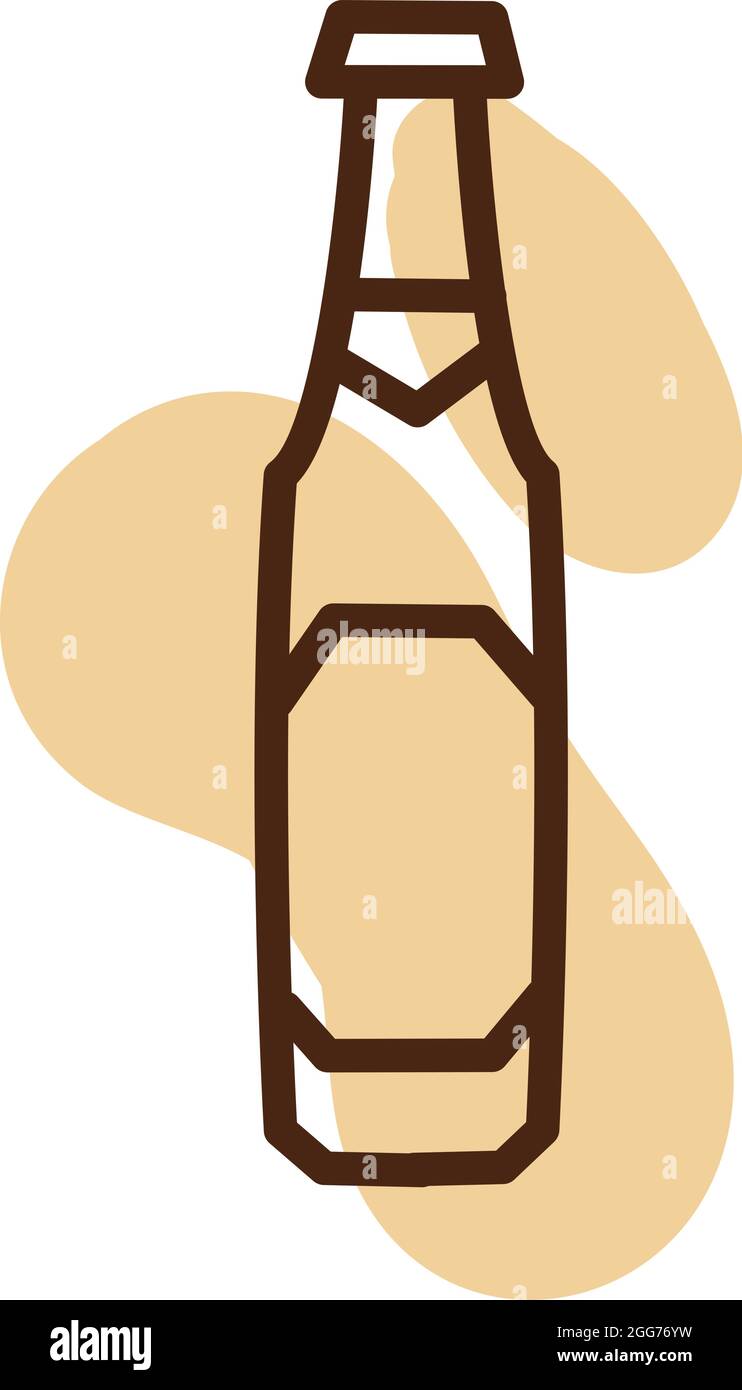 Tall beer bottle, icon illustration, vector on white background Stock ...