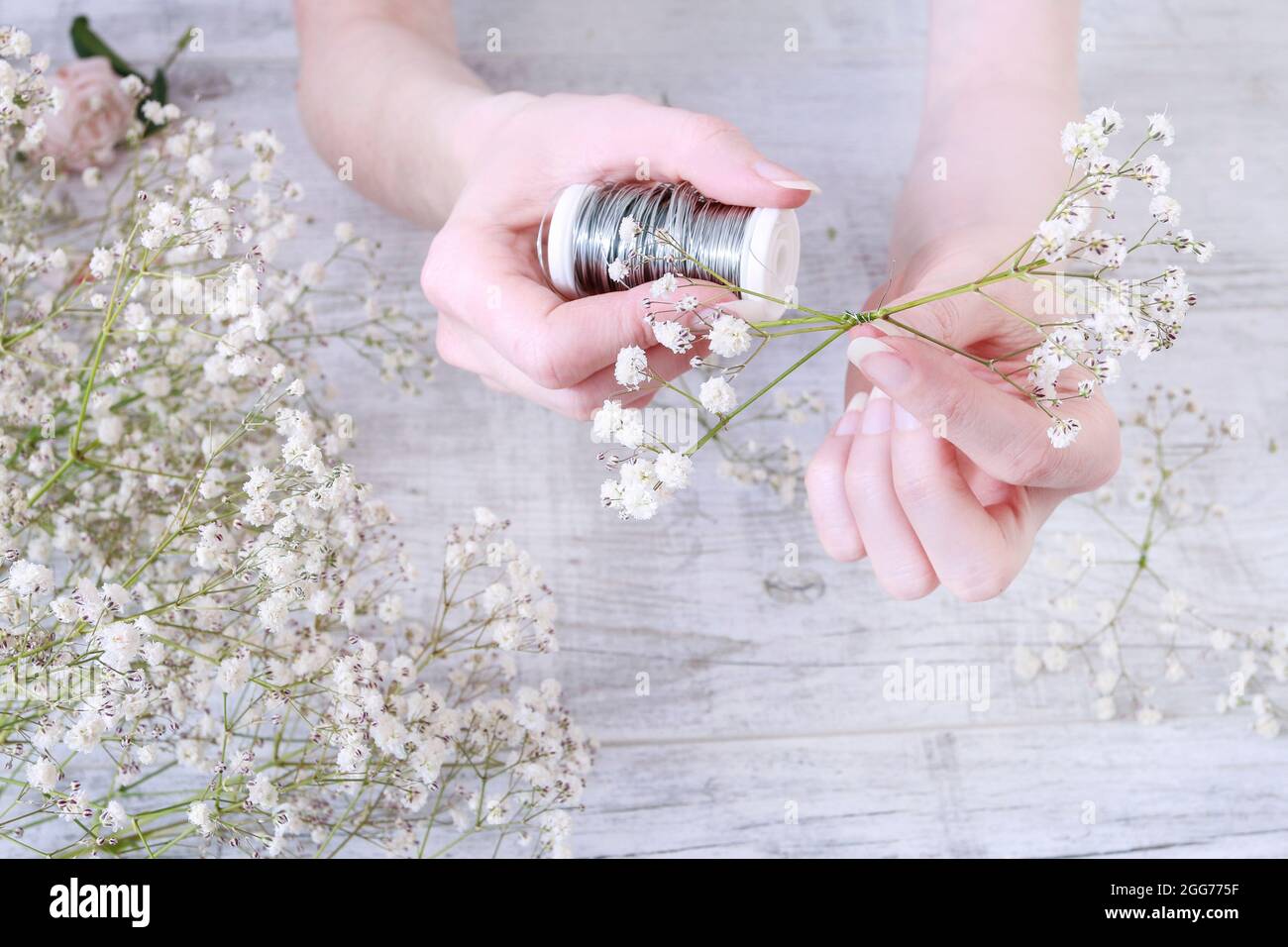 How to make hanging wedding decoration using gypsophila paniculata ...