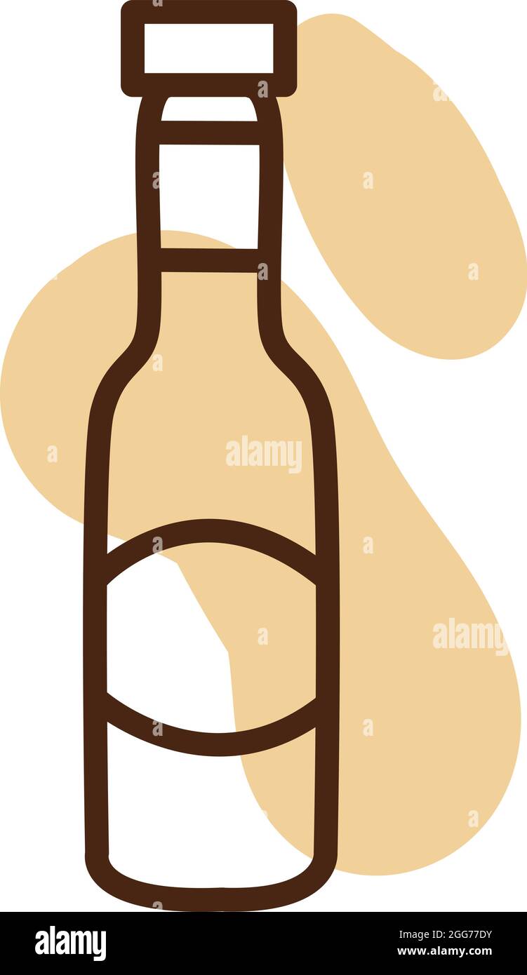 Simple beer bottle, icon illustration, vector on white background Stock ...