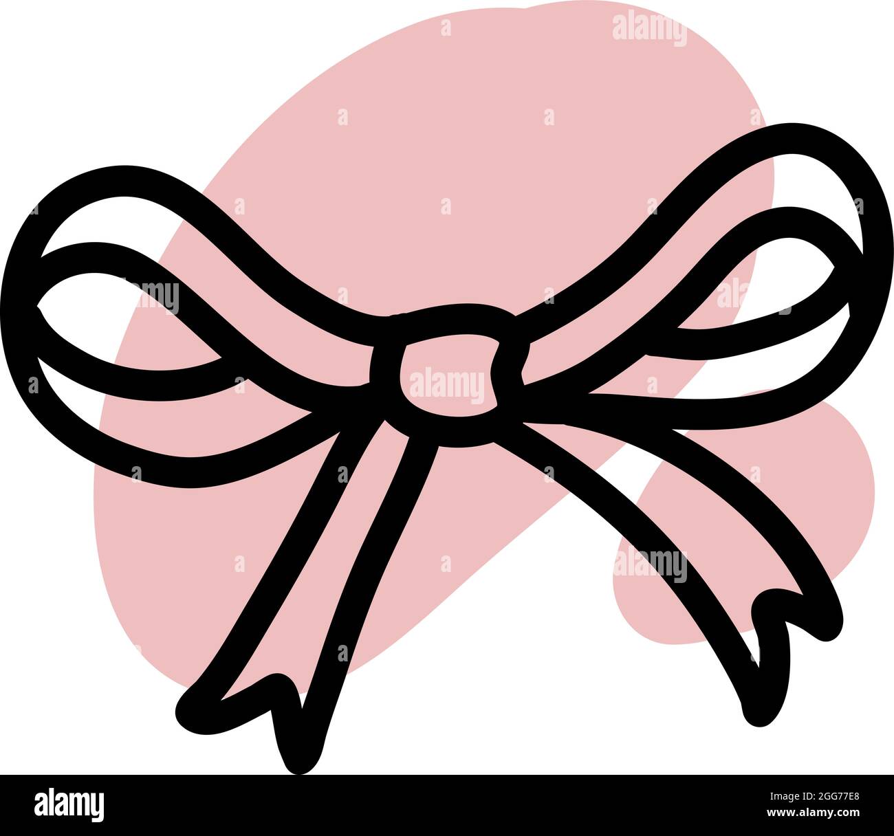 Thin pink bow, icon illustration, vector on white background Stock ...