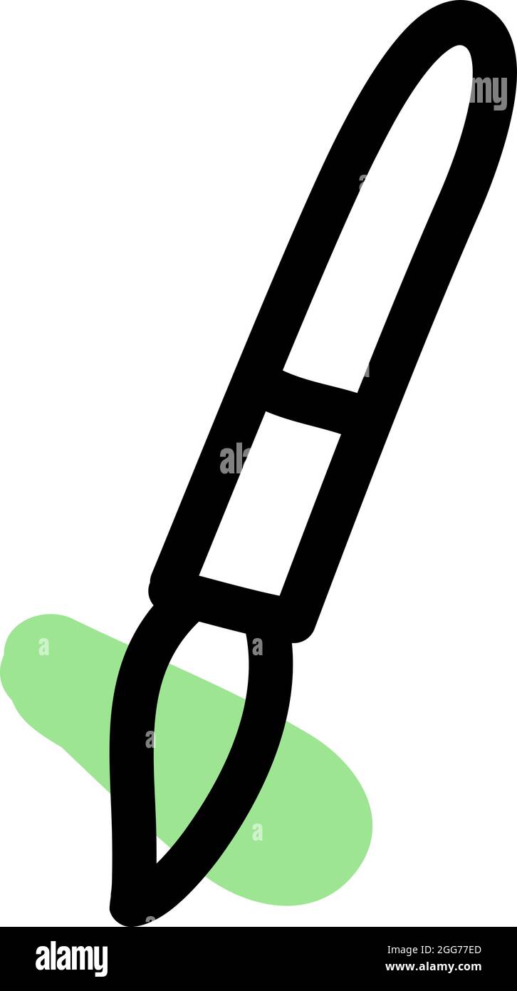 Angled small brush, icon illustration, vector on white background Stock ...